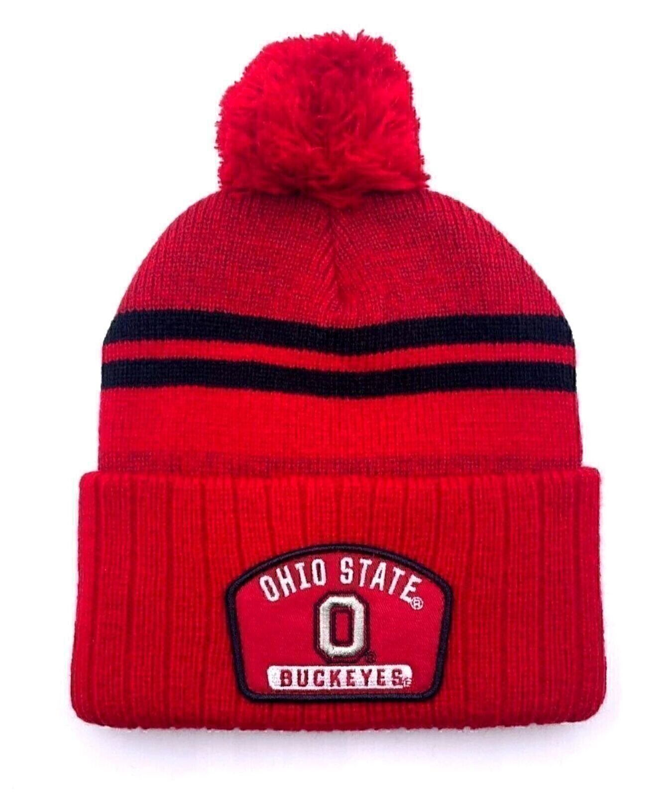 OHIO STATE BUCKEYES KNIT POM BEANIE HAT NCAA FOOTBALL TEAM LOGO NEW | eBay