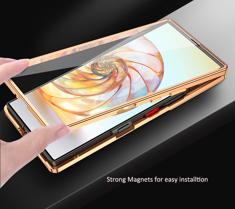 Magnetic Metal Tempered Glass Leather Case For ZTE nubia Z60 Z50 Ultra ...