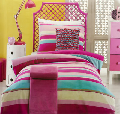 Ruby Stripe Quilt Cover Set Doona Duvet Cover Girls Bedding Striped ...