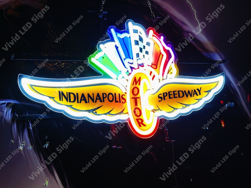 Indianapolis Motor Speedway Racing Vivid LED Neon Sign Light Lamp With ...