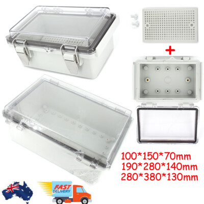 Clear Hinged Lid IP67 Waterproof ABS Electrical Enclosure Junction Box ...
