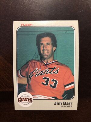 JIM BARR 1983 FLEER AUTOGRAPHED SIGNED AUTO BASEBALL CARD 252 GIANTS | eBay