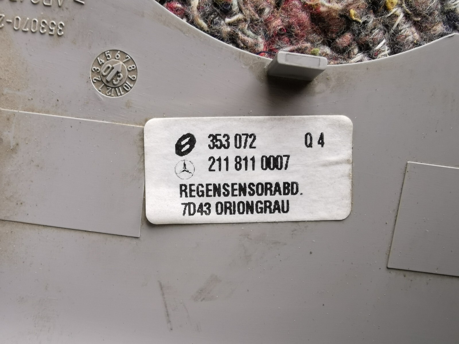 MERCEDES E-CLASS W211 RAIN SENSOR COVER REGENSENSORABDECKUNG 2118110007 ...