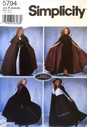 Simplicity Misses' Cape Pattern 5794 Size XS-L UNCUT | eBay