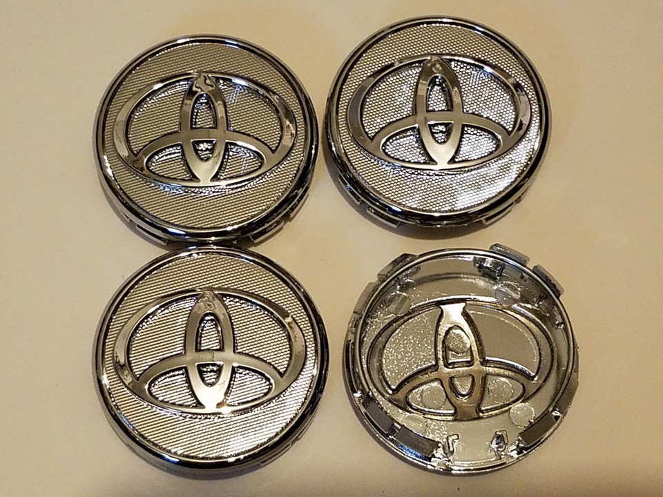 4x TOYOTA WHEEL RIM RIMS CENTER HUB CAP CAPS CHROME LOGO 57MM PRIUS ...