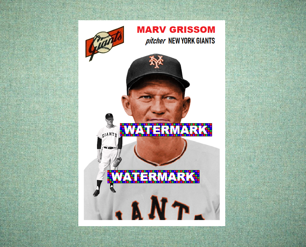 Marv Grissom New York Giants 1954 Style Custom Baseball Art Card | eBay