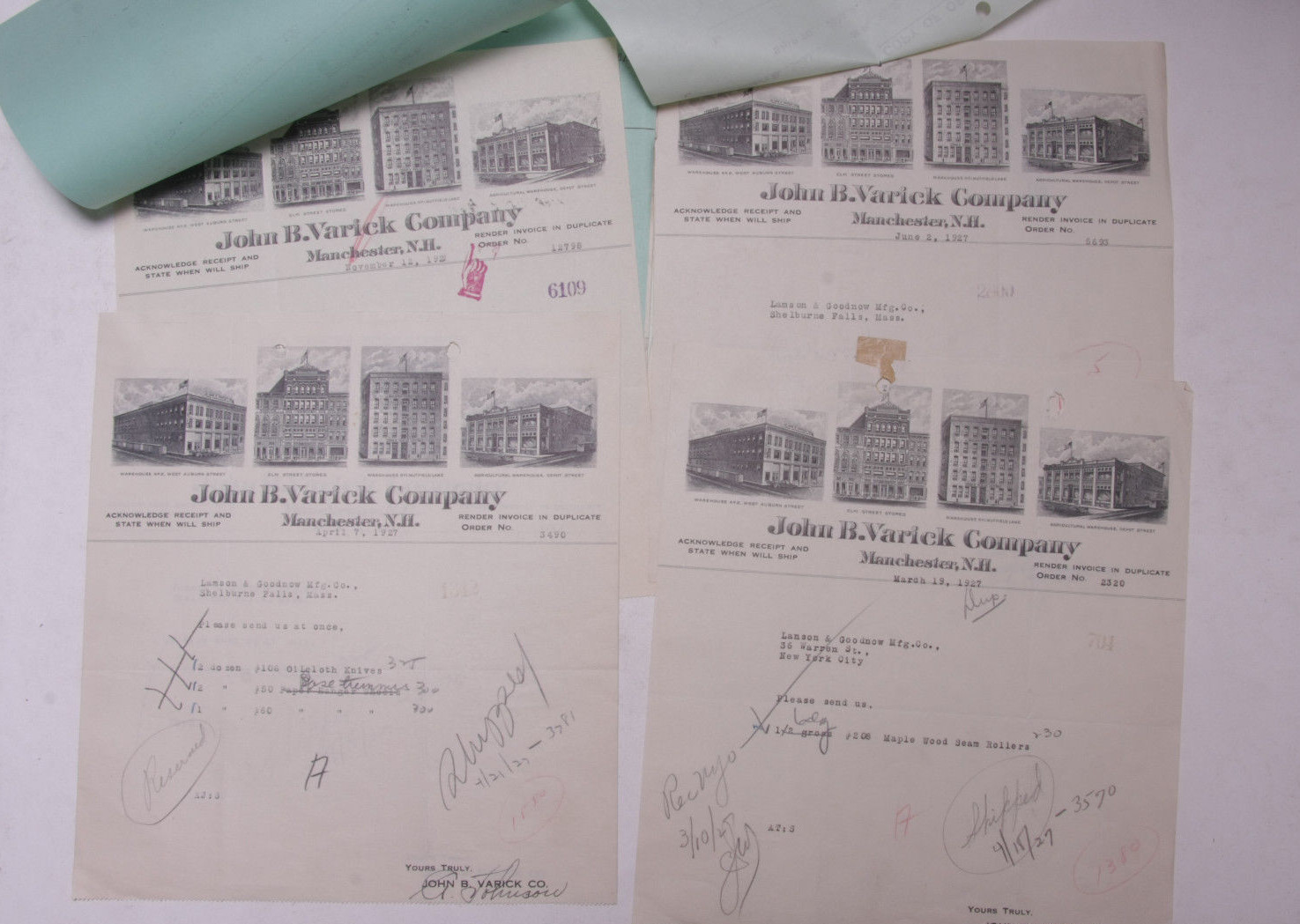1927 Lamson Goodnow John B Varick Co Manchester NH Ephemera P278K | eBay
