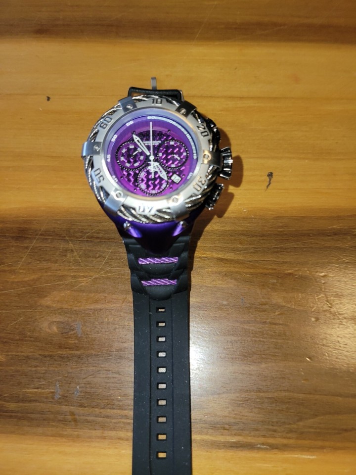 INVICTA MENS BOLT ZEUS PURPLE 54MM STAINLESS STEEL WATCH. WATERPROOF ...