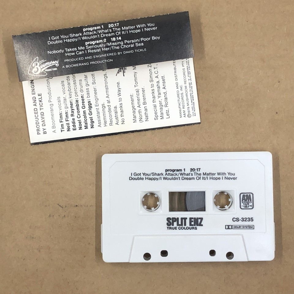 SPLIT ENZ Cassette Tape 80s New Wave TRUR COLOURS NEIL FINN CROWDED ...