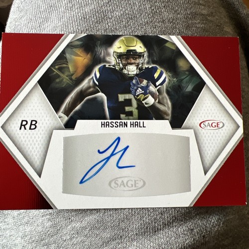 Hassan Hall 2023 SAGE HIGH SERIES RED ROOKIE AUTO #A-HH2 GEORGE TECH ...