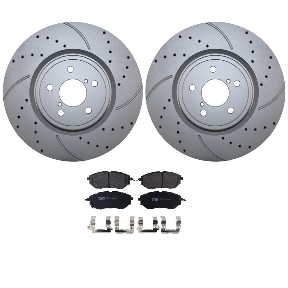 Front Brake Kit 316mm Drilled Rotors TRW Low-Met Pad For Forester ...