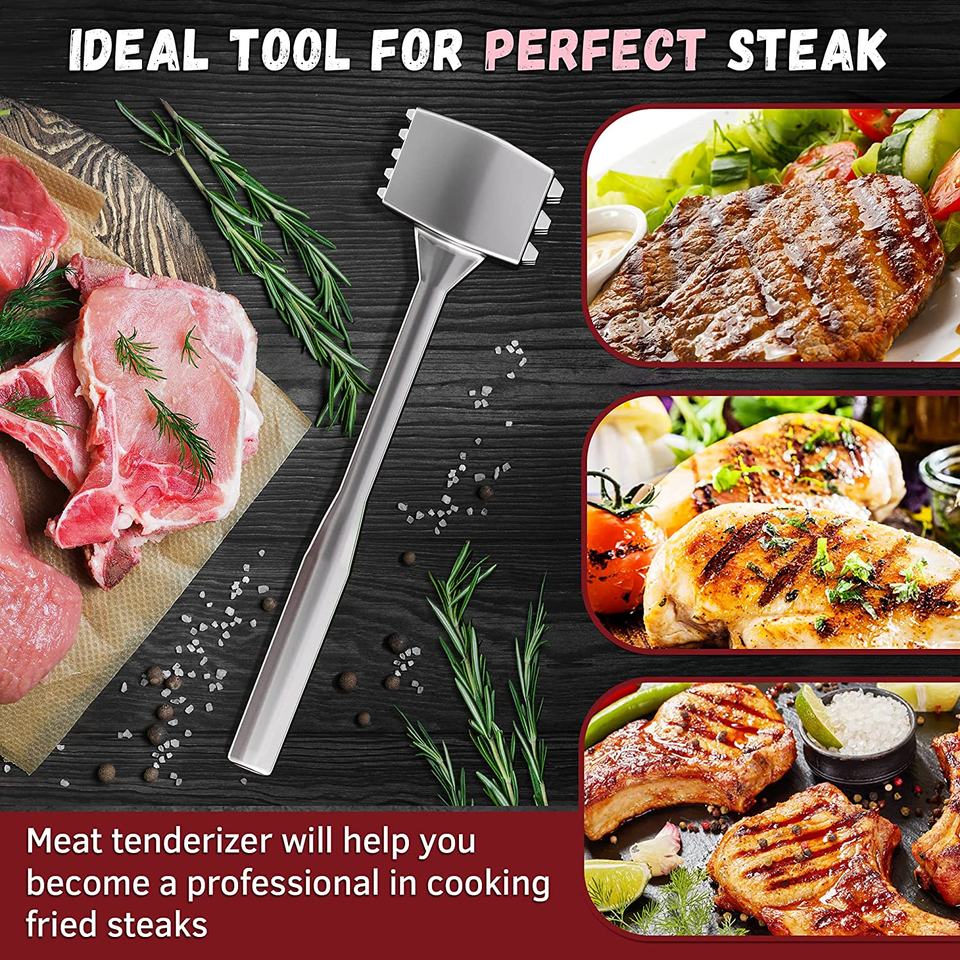 Meat Tenderizer Aluminium Mallet Dual-Sided Home Hammer Ice Steak Meat ...