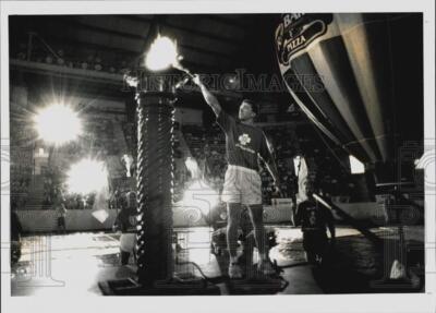 1993 Press Photo Kevin Kenjarski Lighting Torch at Keystone Games ...
