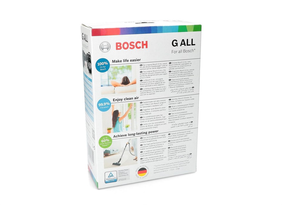Genuine Bosch Type G Vacuum Cleaner Microfibre Dust Bags 461883 468383 ...