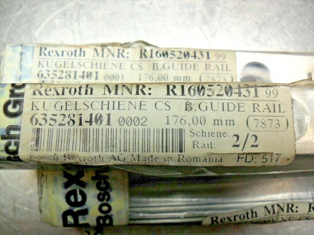 Rexroth R160520431 Linear Bearing Guide Rail 176 Mm Long for sale ...