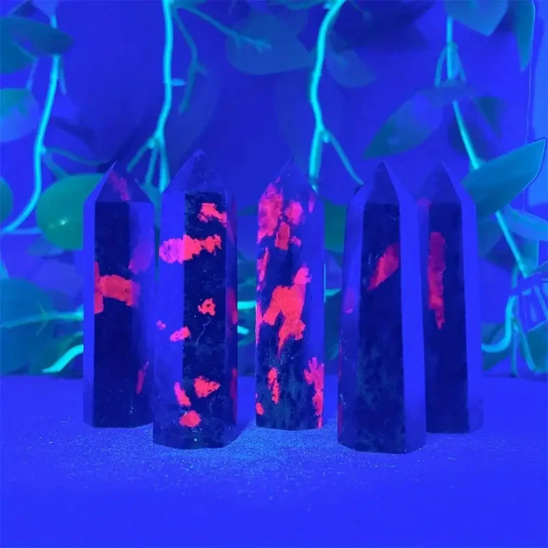 Ruby Zoisite Tower Point UV-Reaction Stone Healing Crystal Home Decor Gifts | eBay