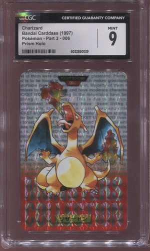CGC 9 Charizard Red Holo #6 1996 Carddass Vending Japanese Pokemon Card ...