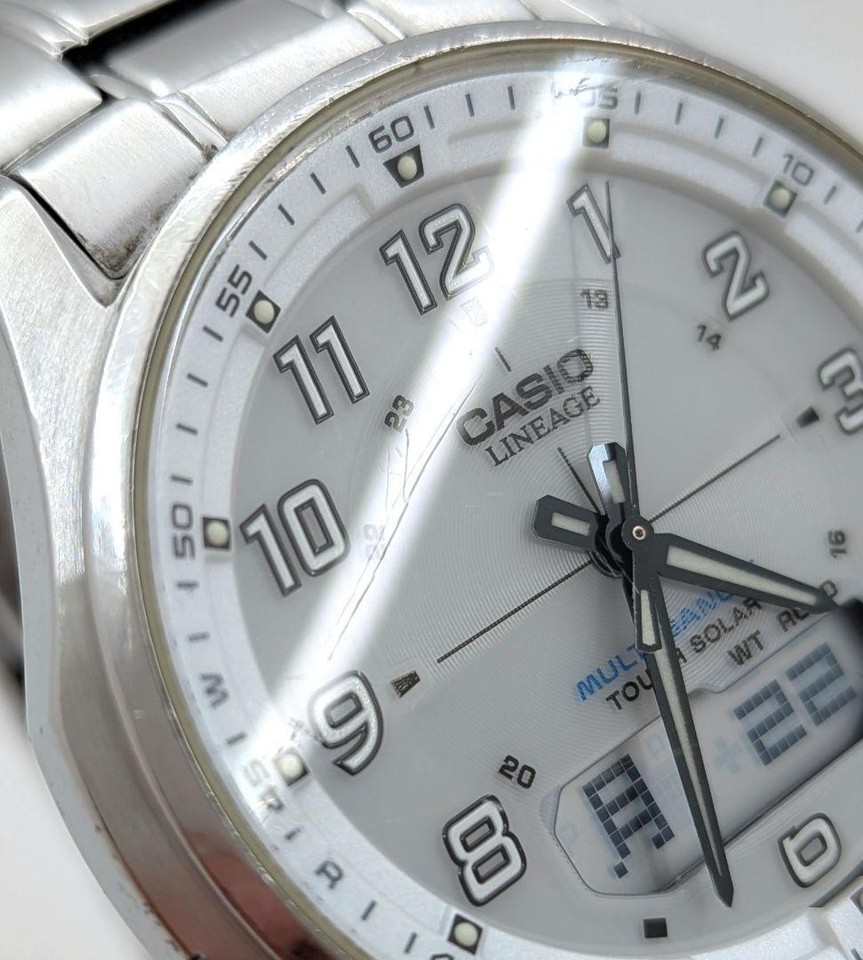 Casio LINEAGE LCW-M100D-7AJF Multi Band 6 White Dial Solar Watch | eBay