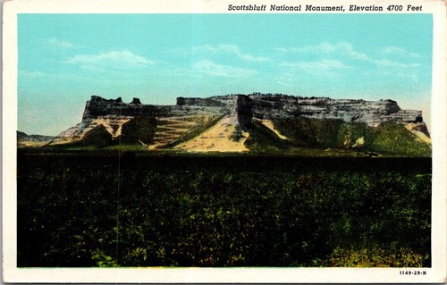 Scottsbluff NE Nebraska National Monument Elevation 4700 Feet Vintage ...