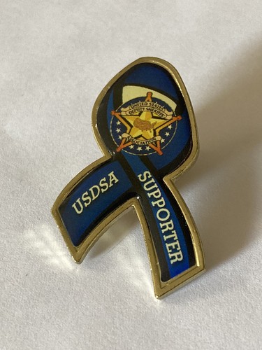 USDSA Deputy Sheriff Association Lapel Hat Pin Epoxy Blue Ribbon ...