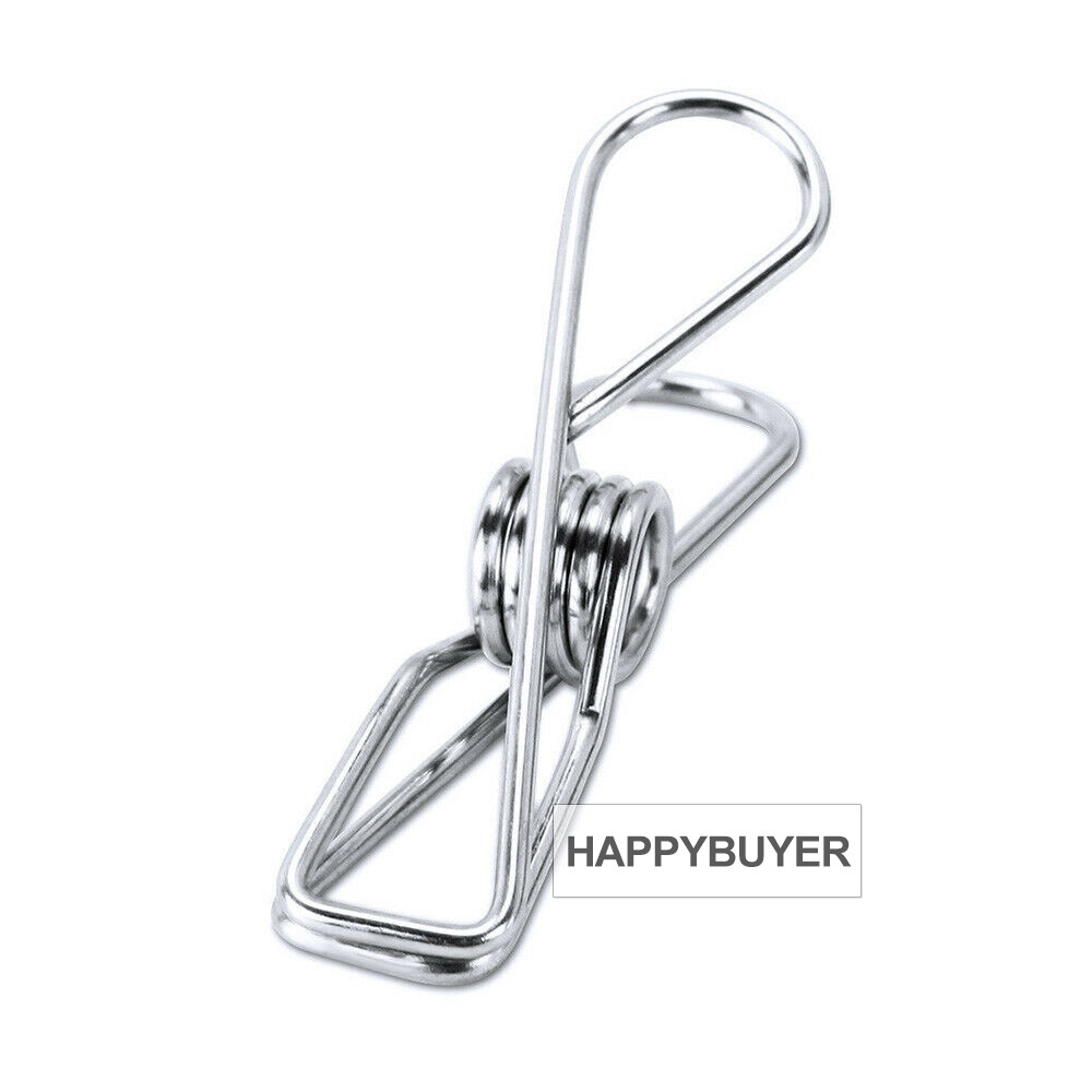 60-300 Pegs Stainless Steel Clothes Hanging Clip 6CM Pin Laundry ...