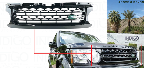 2010-2013 Land Rover LR4 Front Grille in Santorini Gloss Black Genuine ...