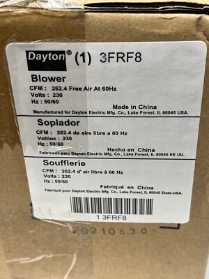 Dayton Model 3FRF8 Low Profile Blower 230V for Fireplace or Wood Stove ...