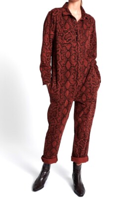 NEW ONE TEASPOON PYTHON DENIM JUMPSUIT 26 S 4 8 $200 WOMEN RED | eBay Australia