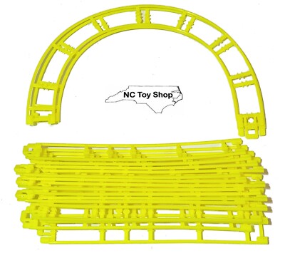 18 NEW K'NEX Neon Yellow Roller Coaster Track Pieces 8" Micro Parts 2 ...