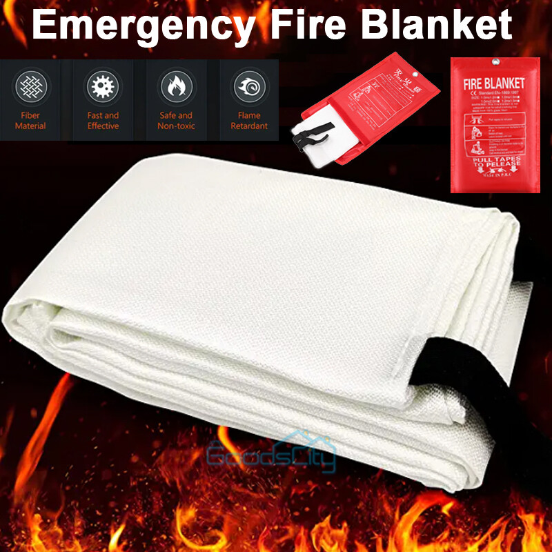 Large Fire Blanket Fireproof For Home Kitchen Office Caravan Emergency ...