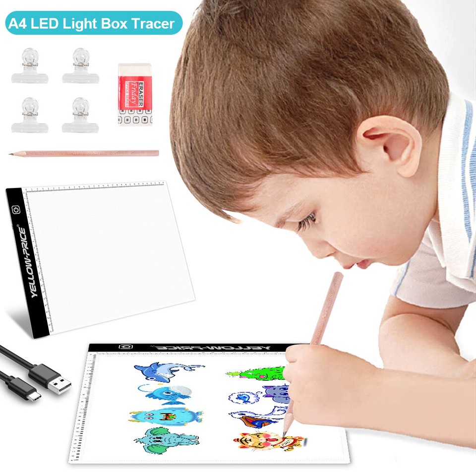 A4 LED Copy Pad Tracing Light Box Board Artist Tattoo Drawing USB Table ...