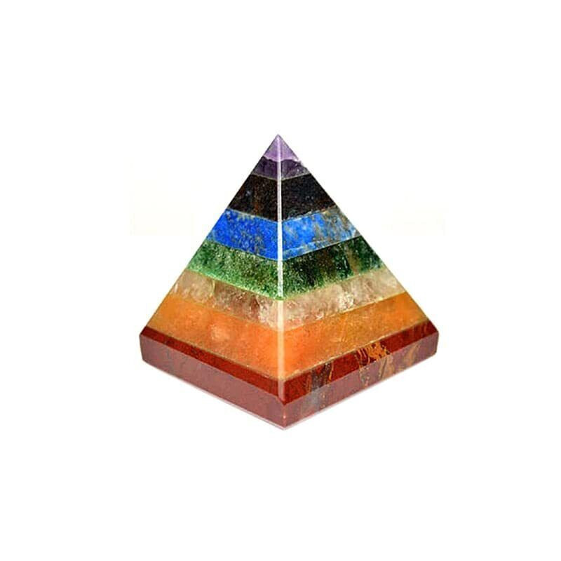 Crystal Products Natural 7 Chakra Pyramid Crystal Stone Pyramid Size 25 ...