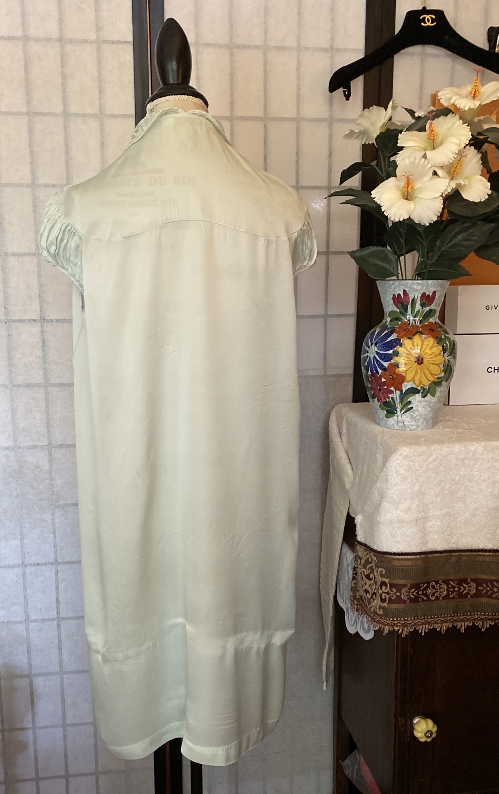 VTG 50/60s Barbizon Satin Gown/Button Robe Lace Bodic… - Gem