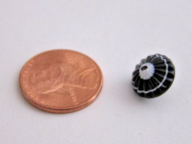 Rare Little Antique 1850's Glass Swirl Back Black & White Charm String ...