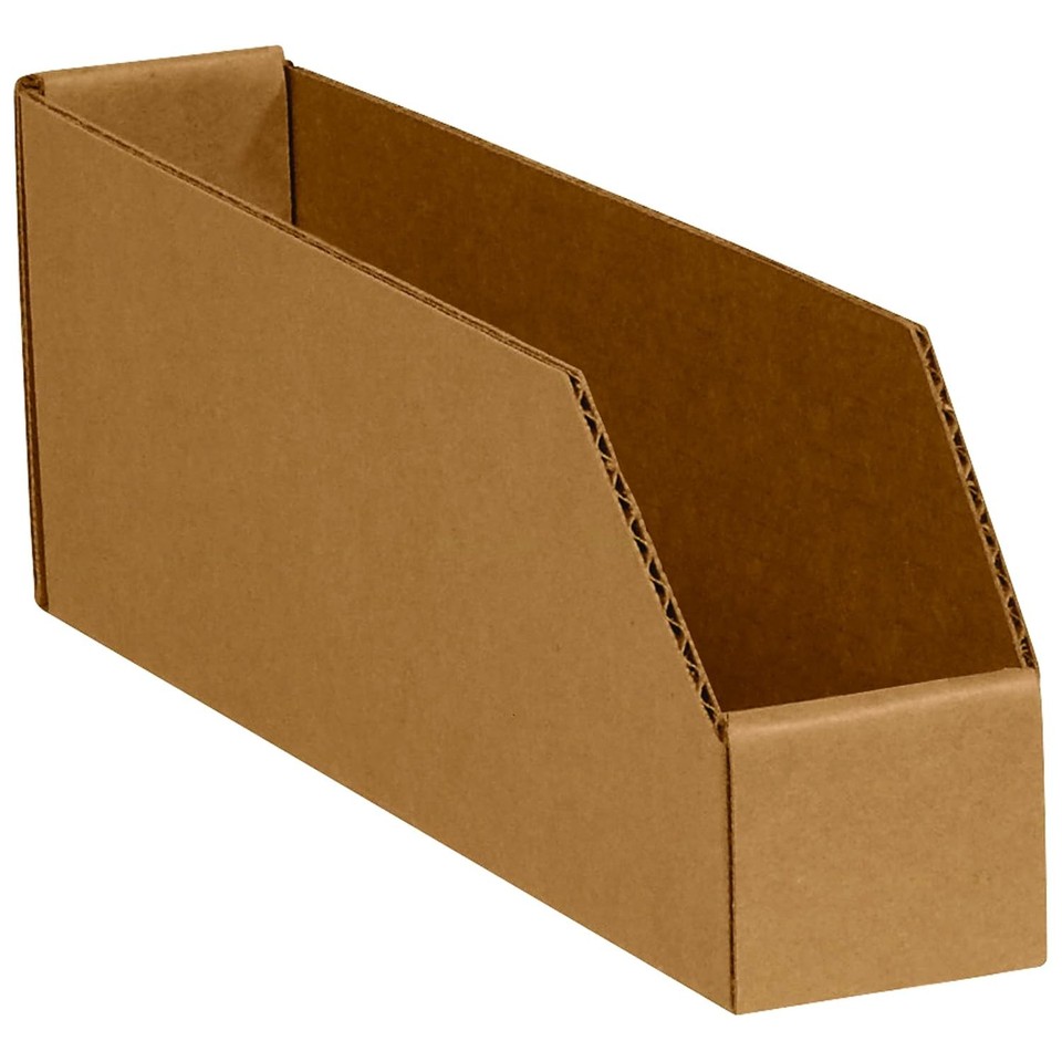 TLBINMT412K Open Top Bin Boxes 4" x 12" x 4 1/2" Kraft Pack of 50) | eBay