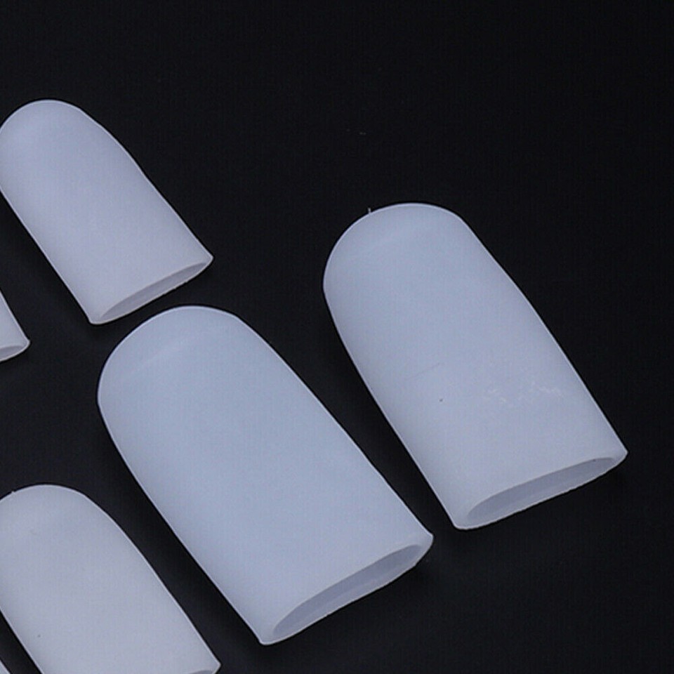 10Pcs Pain Relief Toe Sleeve Gel Silicone Toe Cap Cover Protector Corn ...