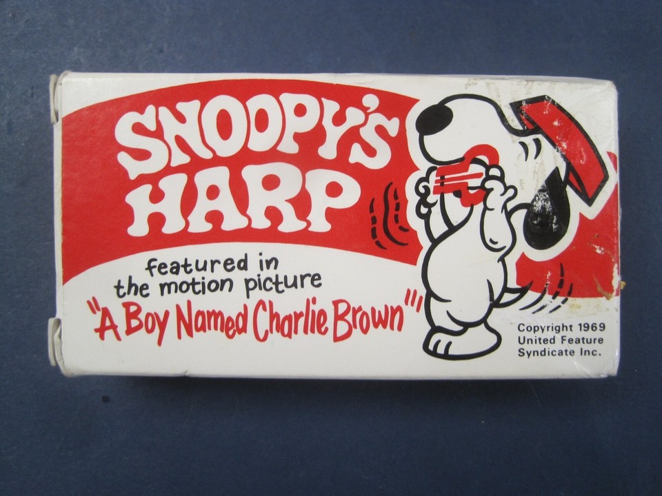 Vintage Snoopy's Harp Box w 2 Jaw Harps Charlie Brown Trophy Music | eBay