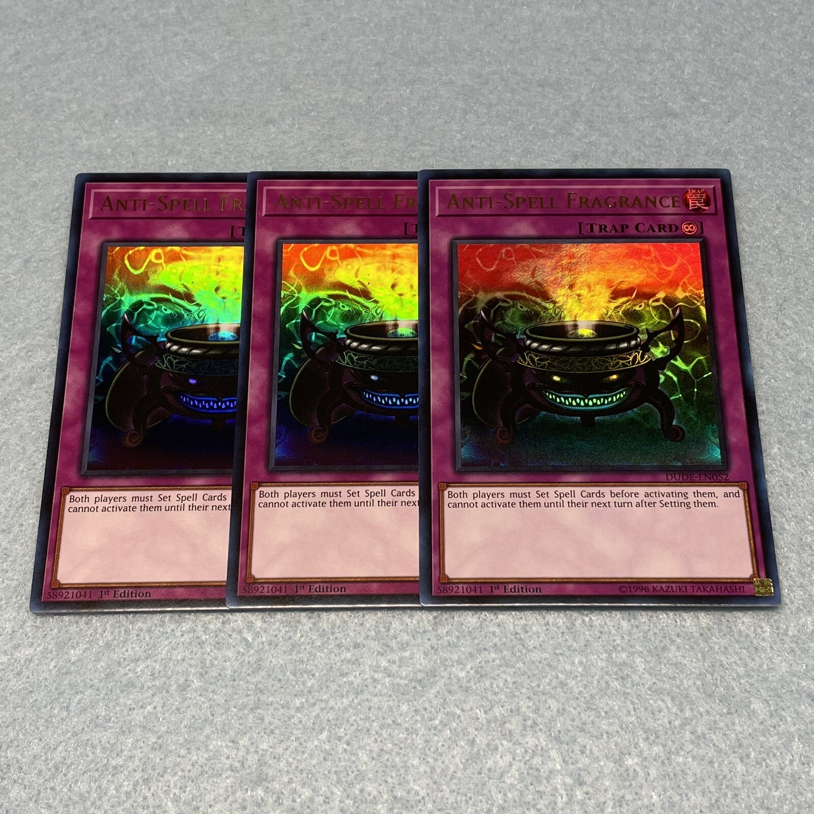 Yugioh Anti Spell Fragrance DUDE 1st Edition Ultra Rare 3 Card Set NM ...
