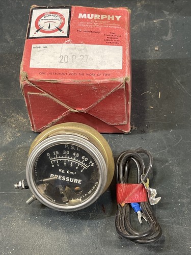 Murphy 20P27- Oil Pressure Gauge, 0-75 PSI | eBay