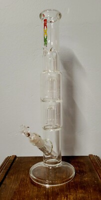 ROOR Tech Double 4-Arm Tree Straight (Rasta Decal) Rasta ROOR Waterpipe ...