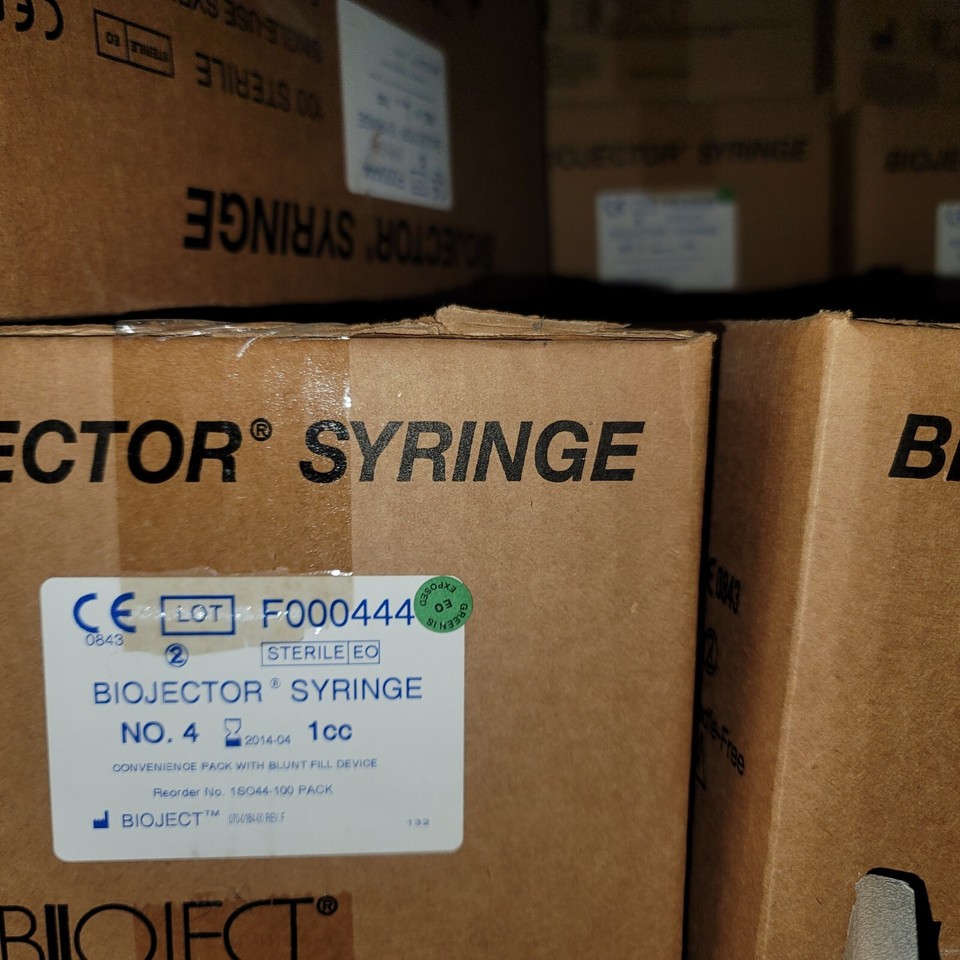 SEALED BOX OF BIOJECT SYRINGES 100 PER CASE 1CC NUMBER 4 BIOJECTOR | eBay