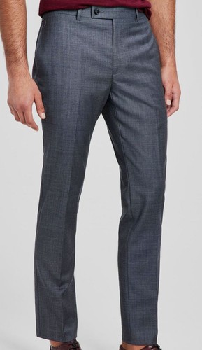 $190 Calvin Klein Mens Gray Sharkskin X-Fit Stretch Wool Suit Pants ...
