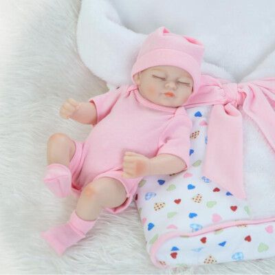 26cm Full Body Soft Silicone Vinyl Reborn Doll Bath Toys Mini Girl Doll ...
