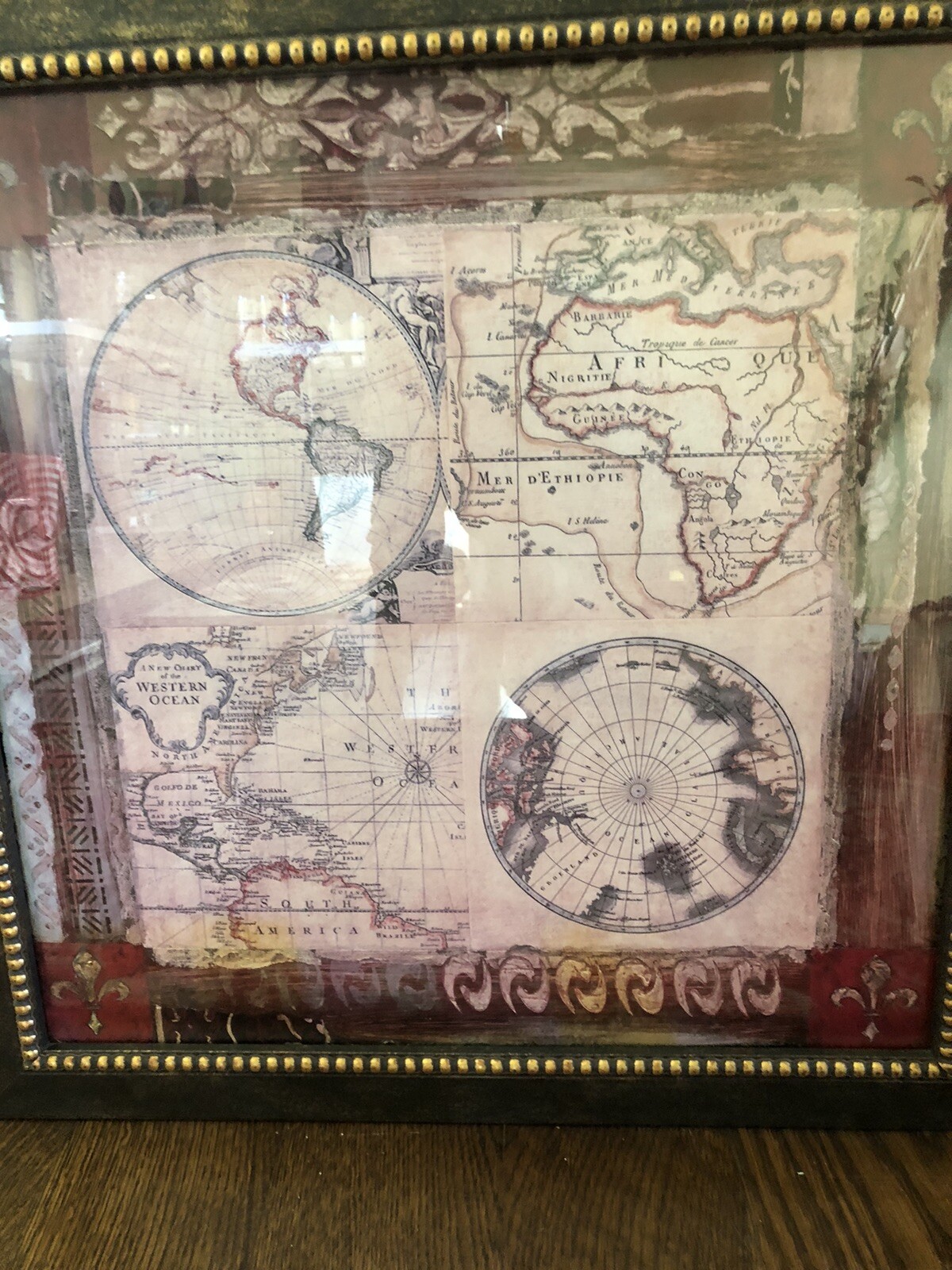 Vintage Old World Maps Framed Art Pair #74835 Home Interiors Gifts | eBay