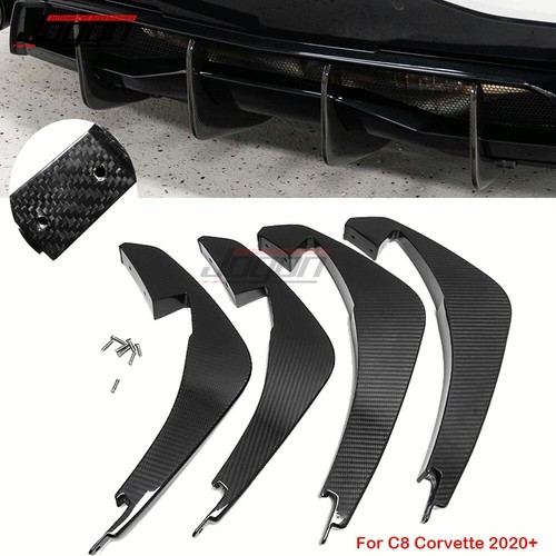 Carbon Rear Bumper Splitter Fin Air Diffuser For Corvette C8 Z51 Coupe ...