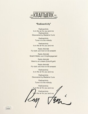Ralf Hutter Signed Autographed Kraftwerk “Radioactivity” Lyric Sheet ...