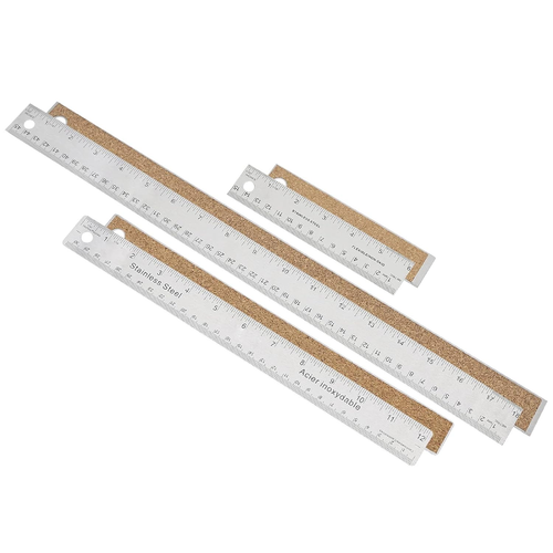 Metal Ruler with Cork Backing 6 Inch 12 Inch 18 Inch Metal Straight ...