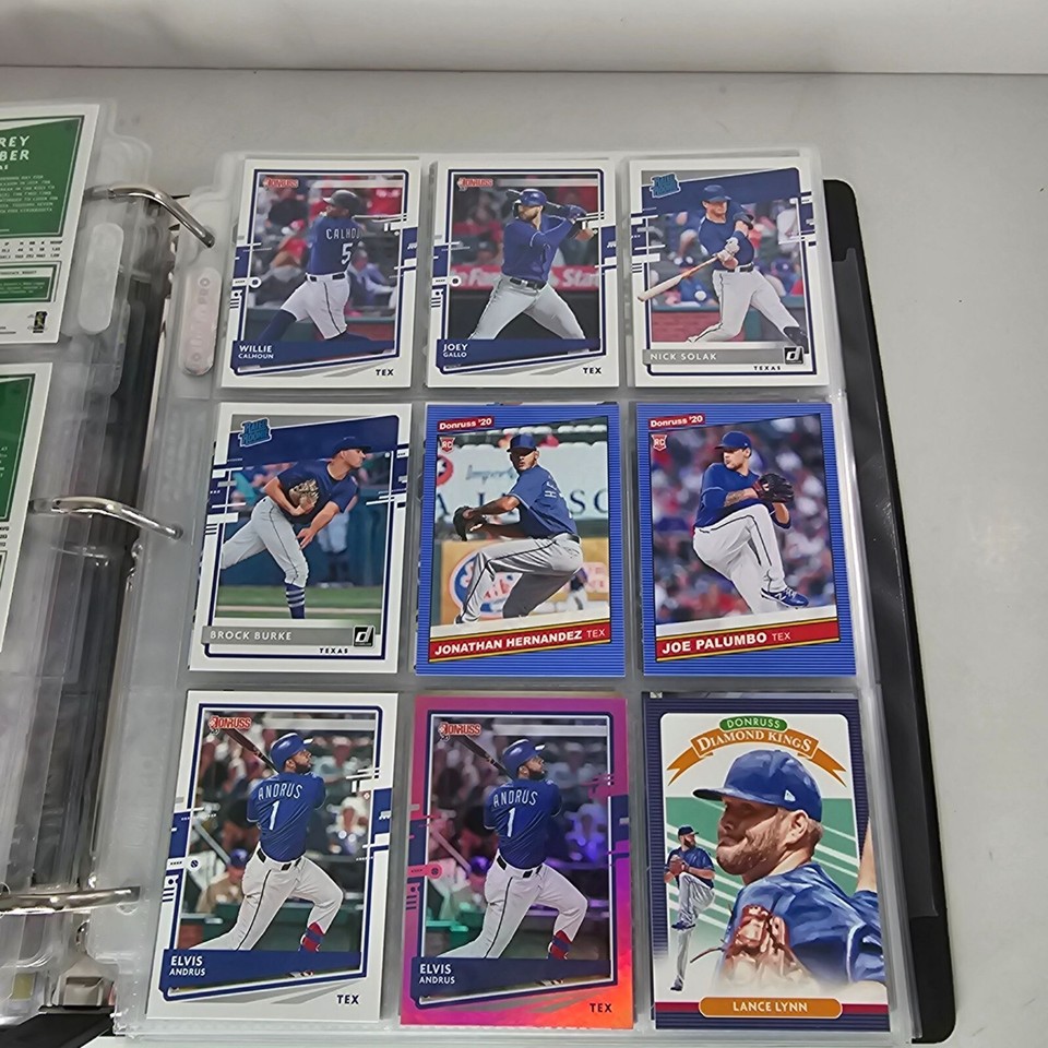 Texas Rangers Baseball Card Collection In Binder 54 Sleeves of Cards | eBay