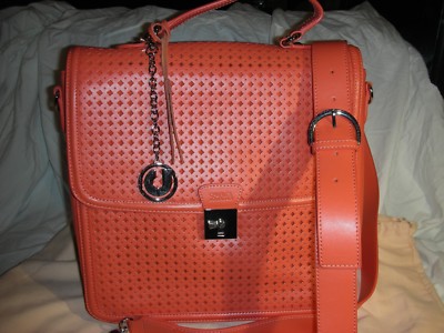 Charles Jourdan Paris leaser cut-out cross body/ messenger bag ...