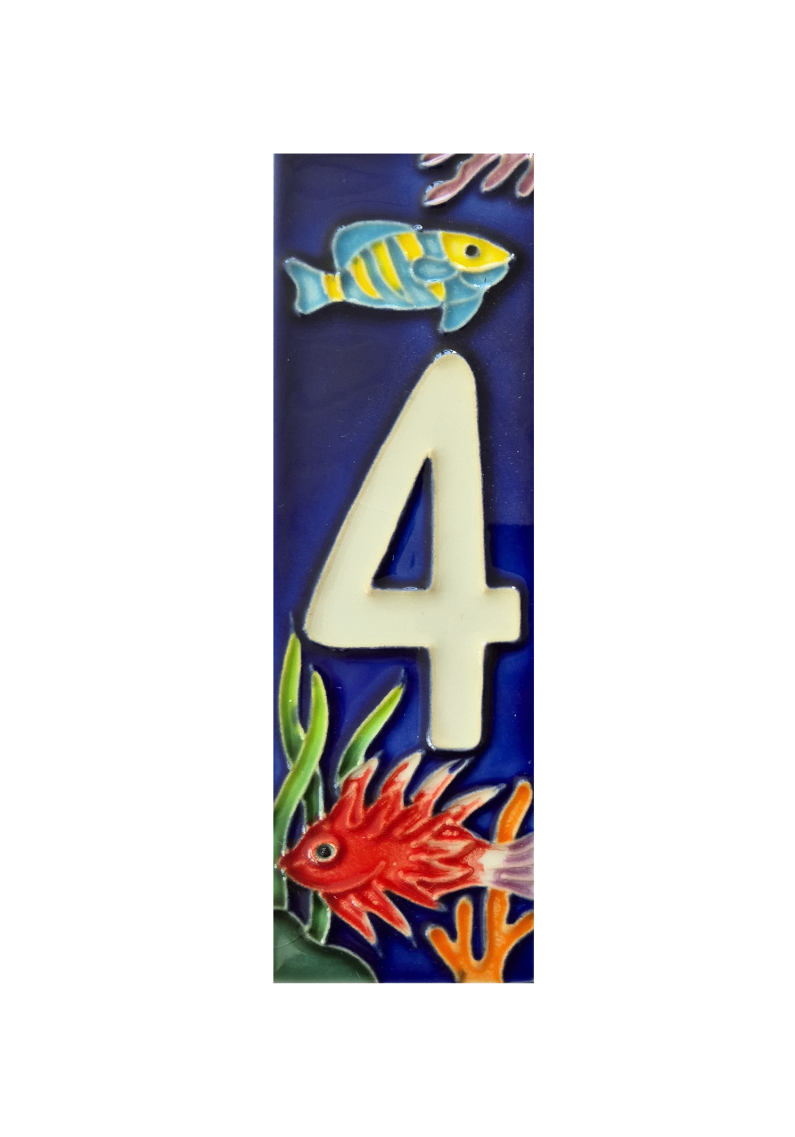 Hand-painted Ocean Themed Blue Ceramic Number and Letter Tiles | eBay UK